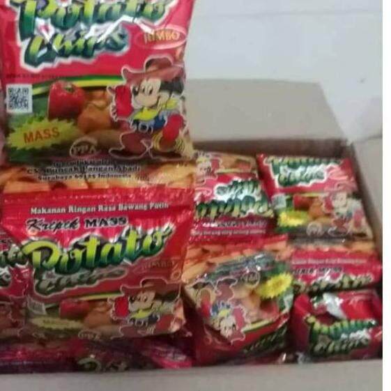 camilan jadul POTATO CHIPS 1 renceng makanan ringan rasa bawang KRIPIK ...