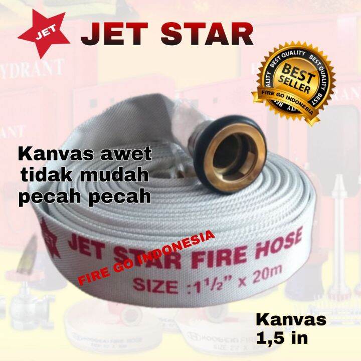 Selang hydrant pemadam 1,5" x 20m coupling machino fire hose kanvas | Lazada Indonesia
