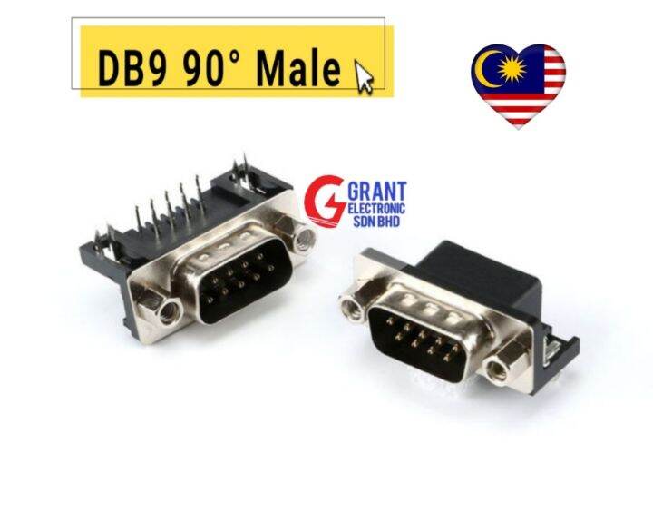 DB9 DR9 9 Pin D Sub Male 9 Way PCB 90 Degree Connector DB9 Socket Plug ...