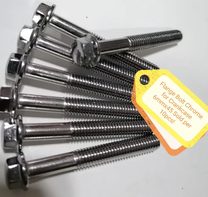 Flange Bolt Chrome for Crankcase 6mmx45 Sold per 10pcs! no Nut! | Lazada PH