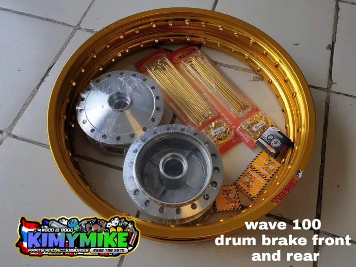 wave 100 rimset drum brake front and rear | Lazada PH