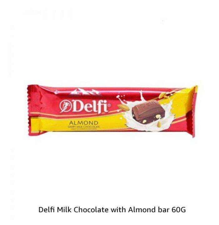 Delfi Milk Chocolate With Almond Bar 60G | Lazada PH