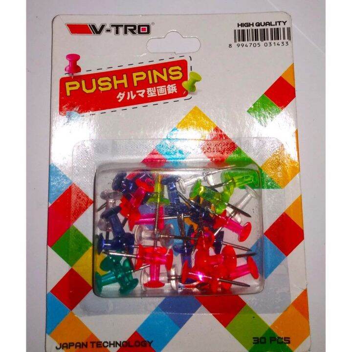 Push Pins/paku mading V-tro isi 30pcs | Lazada Indonesia