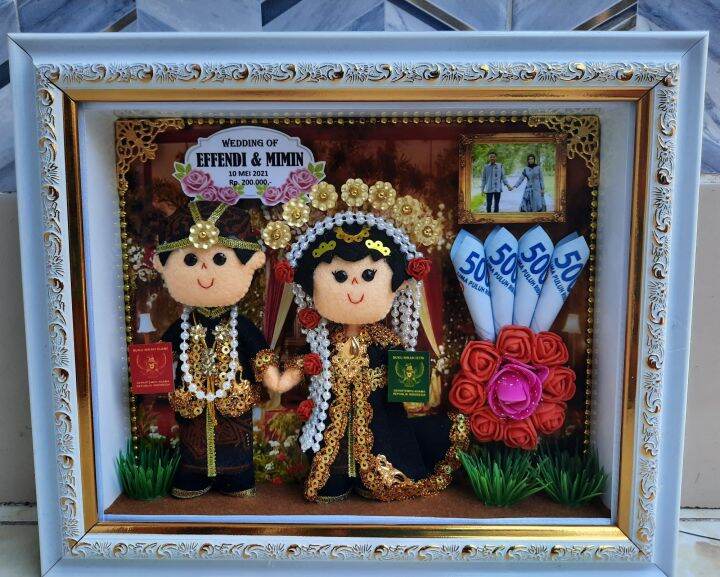 Mahar Pernikahan Boneka Adat Jawa Bingkai 25x20. Mahar Pengantin ...