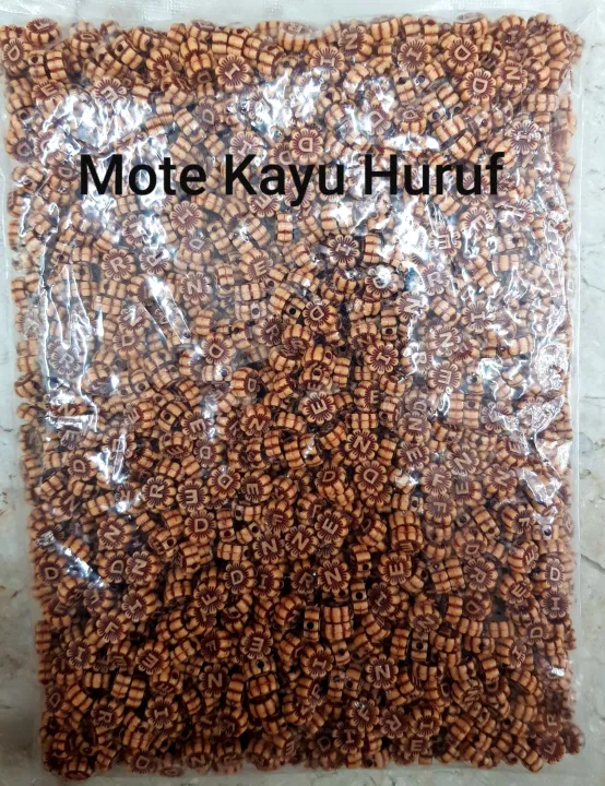 Mote Kayu Huruf Corak Bunga 1pon-Mote Kayu Huruf | Lazada Indonesia