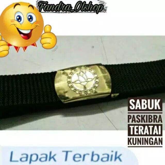 SABUK PASKIBRA TERATAI KUNINGAN. Tali Sabuk Ukuran 110cm. Kualitas ...