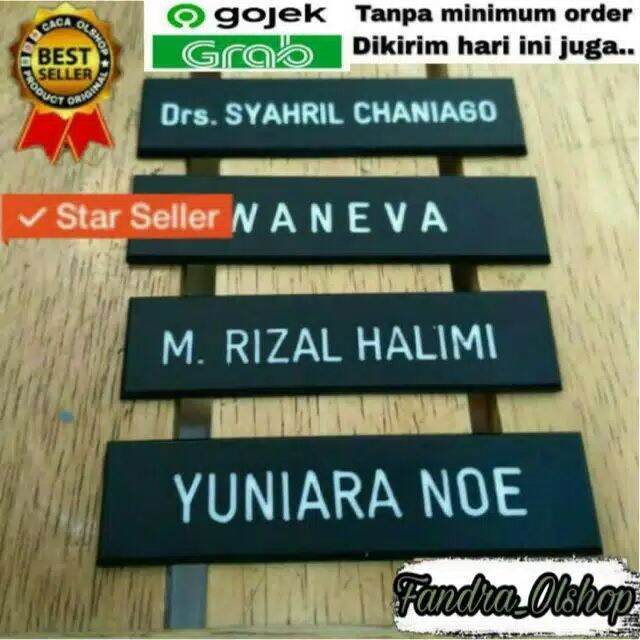 Papan Nama Dada PDH PNS Siswa / Name Tag Gravo Hitam Dove PAKU ...