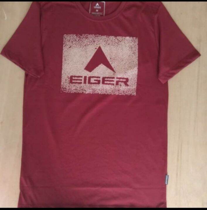 Kaos eiger fingerprint maroon | Lazada Indonesia