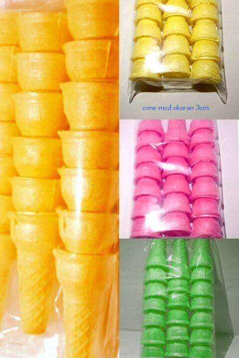 cone es krim ukuran diameter 3cm paket 3 pak isi 120pcs | Lazada Indonesia