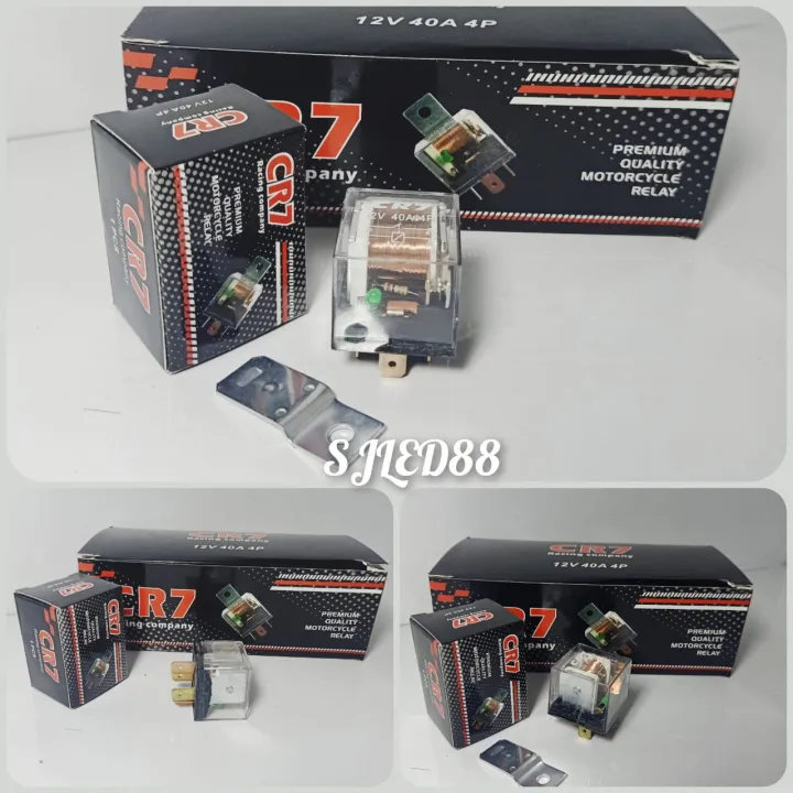 RELAY 4 KAKI 12 VOLT 40 AMPERE ALARM ATAU KLAKSON LAMPU DLL WATERPROOF ...