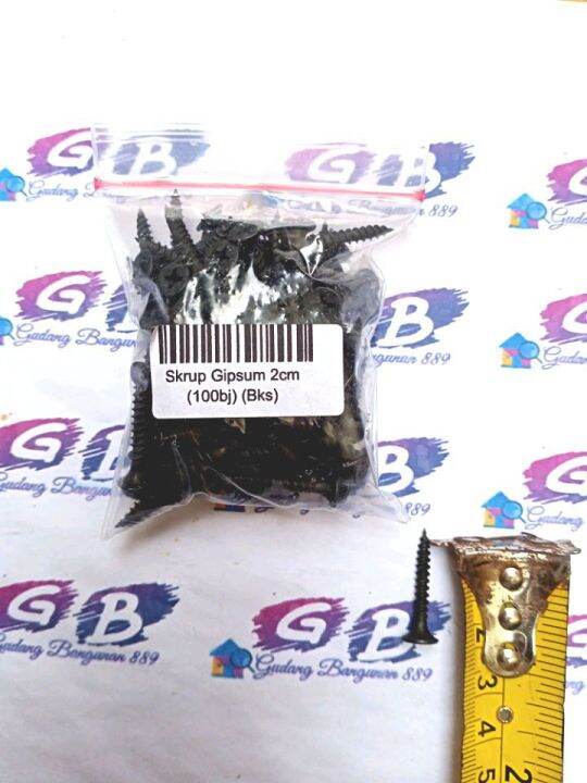 SKRUP GYPSUM 6X1/SKRUP HITAM 2CM/SEKRUP GIPSUM 2 CM (100biji) | Lazada ...
