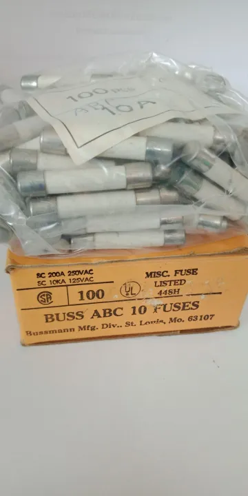 FUSE 10A 250V Bussmann Fuse ABC-10,Fast Acting Ceramic Tube, แบบเซรามิก6.3x32มิล(ขายแพ็ค5ตัว ...