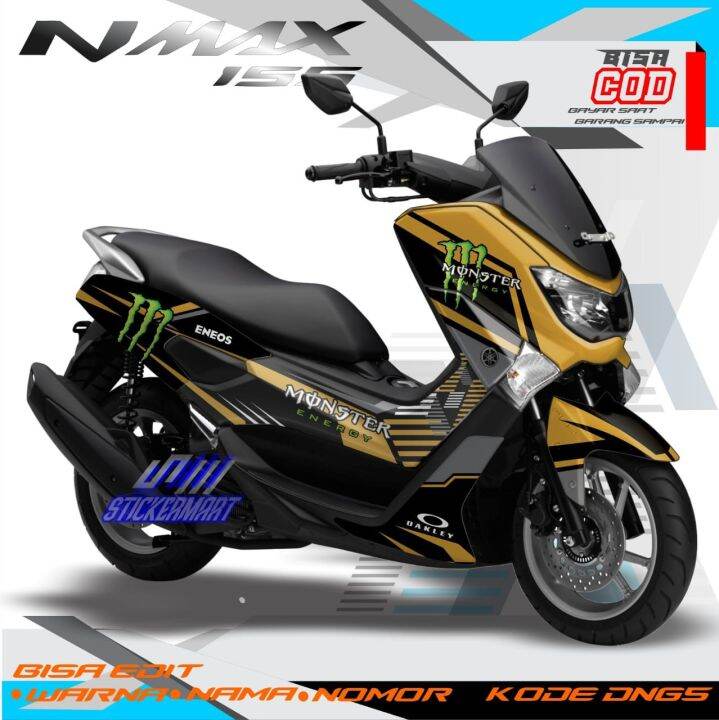sticker decal full body Yamaha nmax motip Monster hitam variasi warna ...