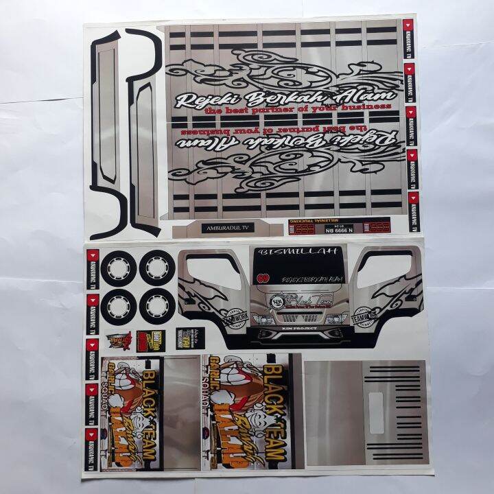 Pola stiker truk oleng SUMBER REJEKI BLACK TEAM 48×32cm | Lazada Indonesia