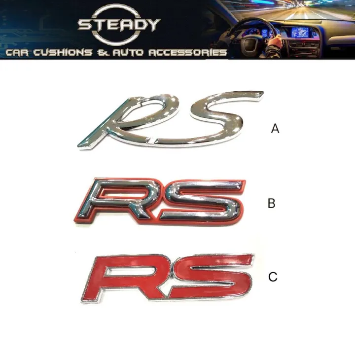 Honda RS Wording RS emblem logo chormed red silver | Lazada