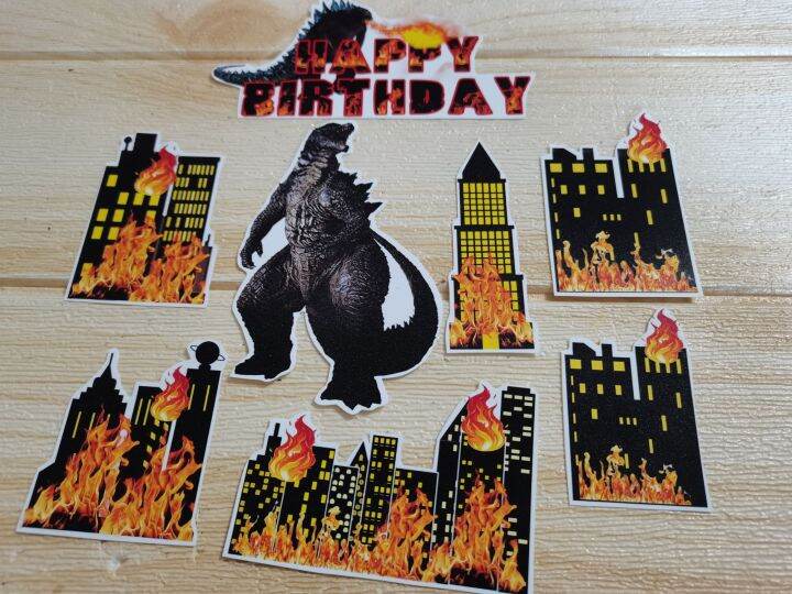 Cake topper (customized) godzilla themed | Lazada PH