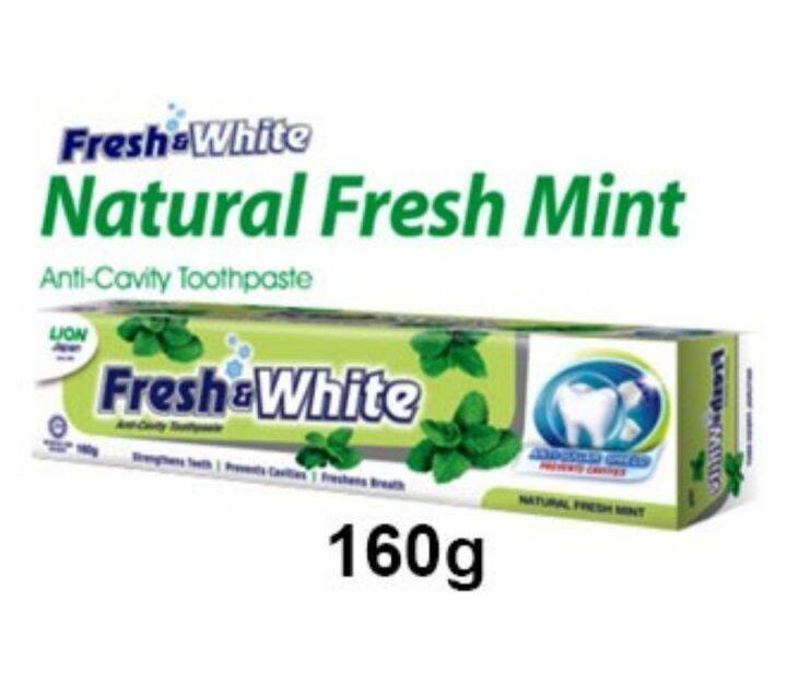 FRESH & WHITE (Anti-Cavity Toothpaste Natural Fresh Mint) 160g | Lazada
