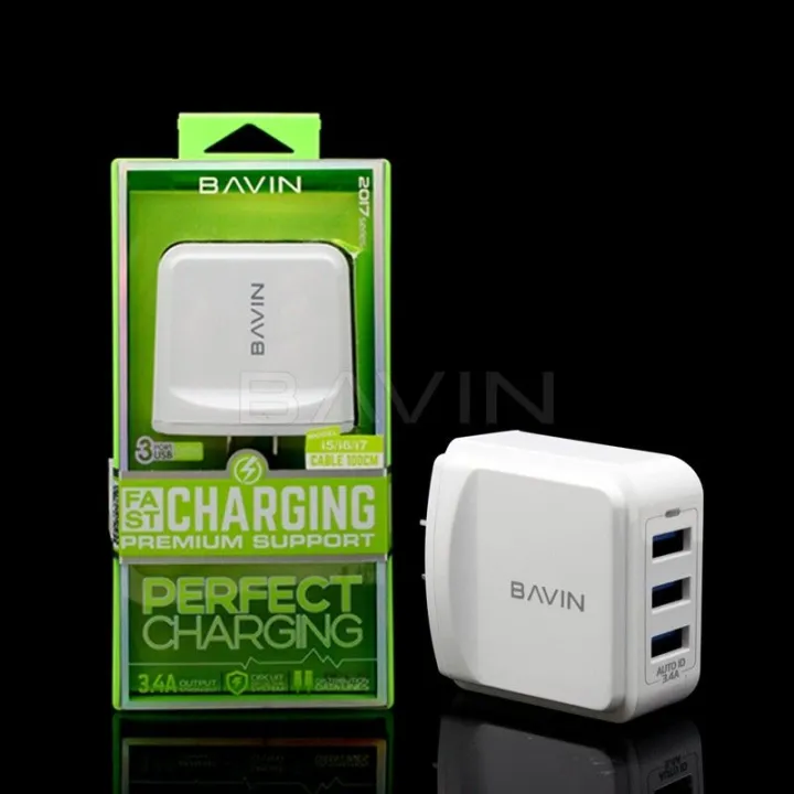 BAVIN PC632（3.4A/3 USB）Bavin charger with USB cable for IPHONE，MICRO，TYPEC | Lazada PH