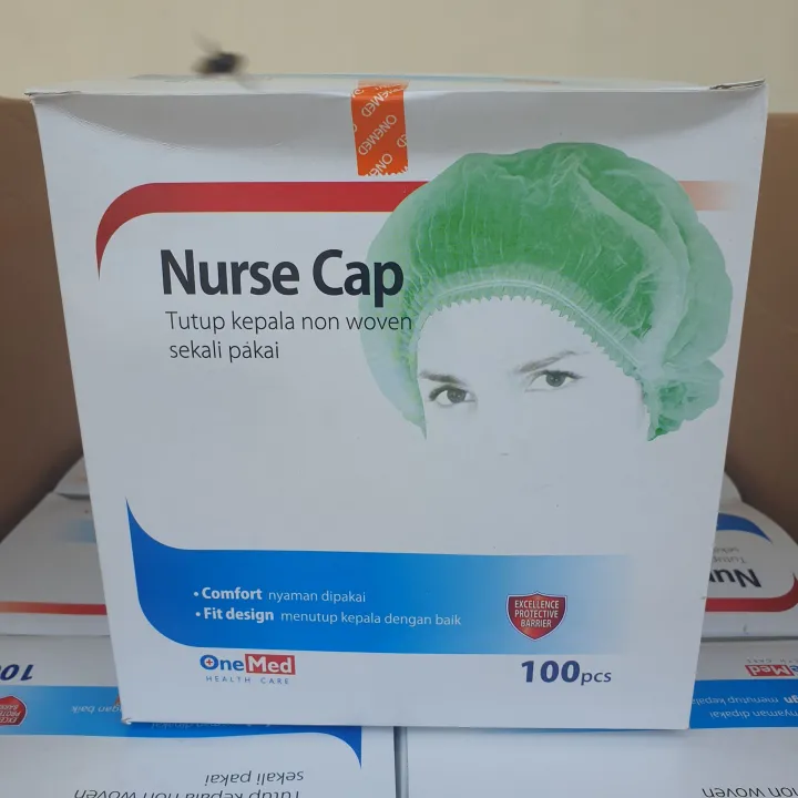 Nurse Cap Medis isi 100 Onemed Hairnet Medis Penutup Kepala Nurse Cup ...