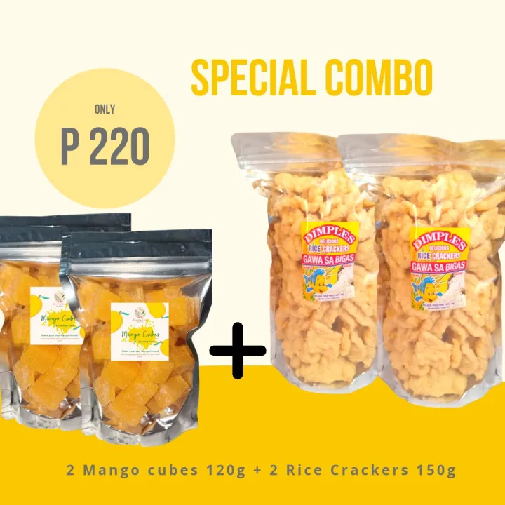 dimple rice crackers + mango cubes | Lazada PH