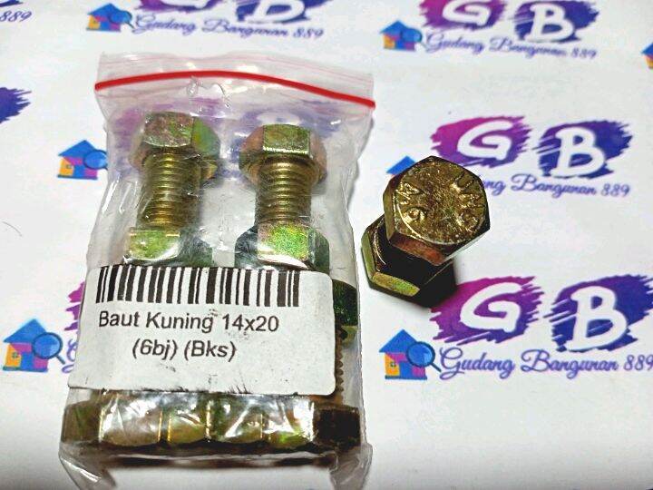 BAUT KUNING M14X20/BAUT KUNING PENDEK 14 PENDEK 2CM | Lazada Indonesia