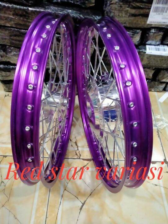1 set velg rossi jari2 ring 17 uk depan 140x17 -uk belakang 140x17 buat ...