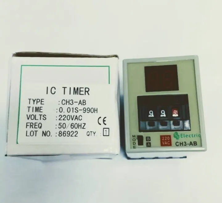 IC Timer Type-CH3-AB Time:0.01S-990H 220VAC 50/60HZ พร้อมขาซ็อกเกต ...