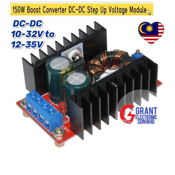 150W Boost Converter DC-DC 10-32V to 12-35V Step Up Voltage Module | Lazada