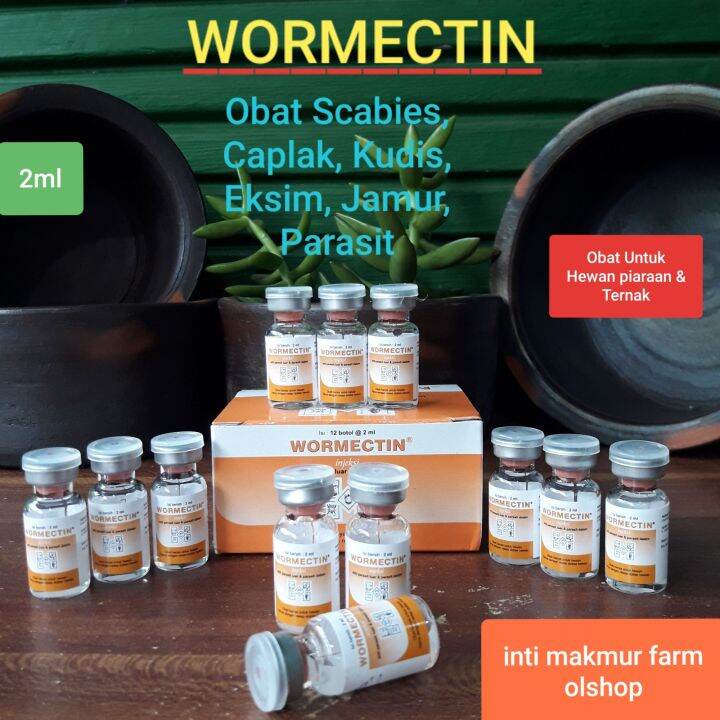 WORMECTIN 2ml obat jamur parasit cacing scabies kudis caplak pada ...
