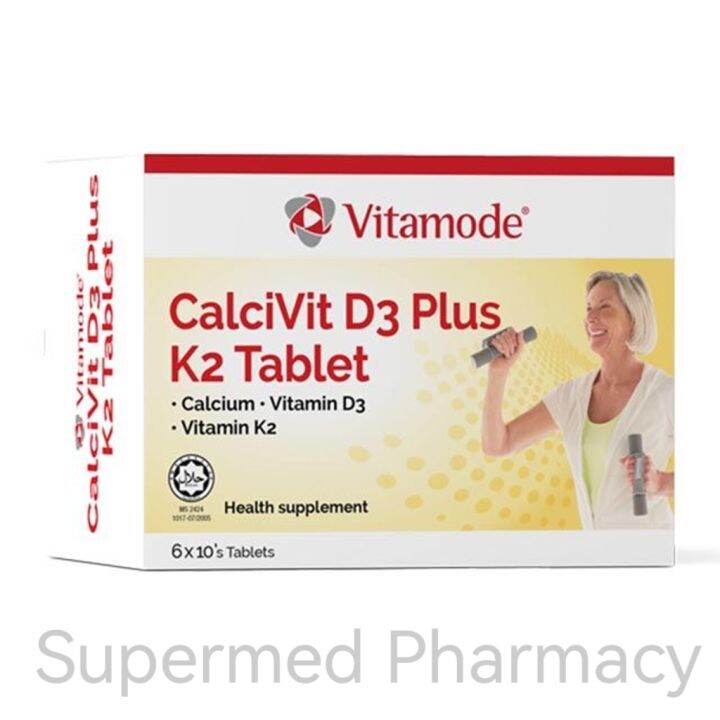 Vitamode CalciVitD3 Plus K2 Tablet 60's (Calcium, Vitamin D3, Vitamin ...