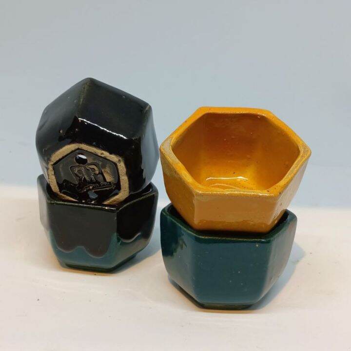 Pot Keramik mini segi enam | Lazada Indonesia