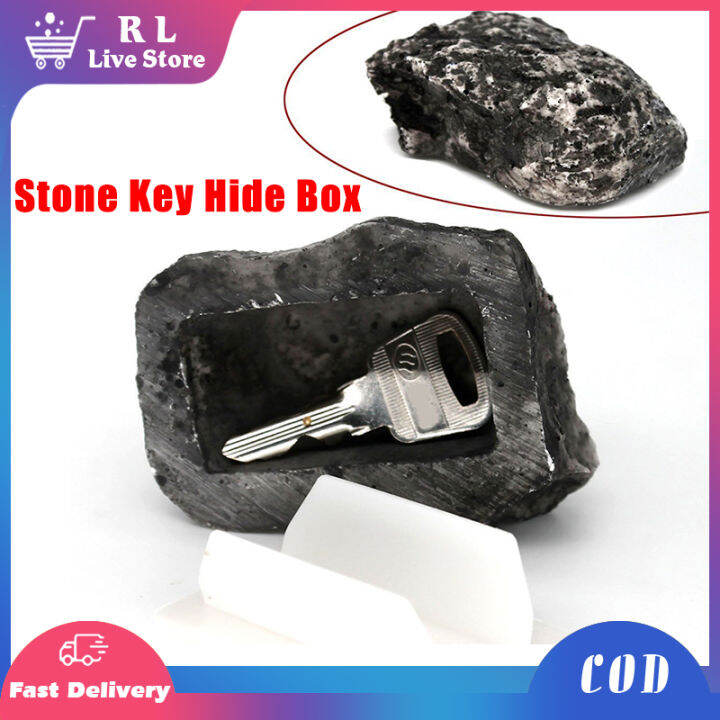 Rock Stone Hide Key Box Waterproof Spare Key Safe Storage Box Outdoor ...