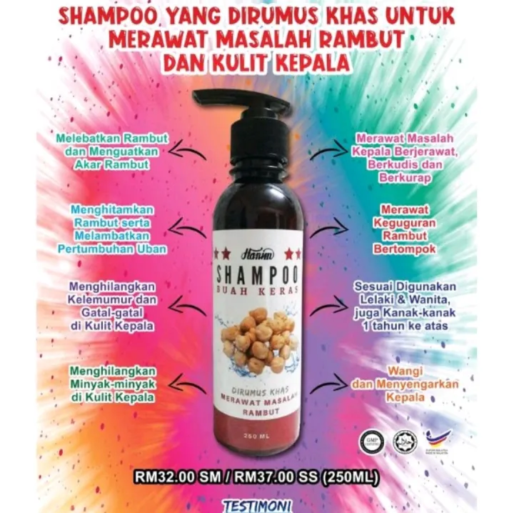 Shampoo Pelebat Rambut Buah Keras 100% Organik Dan Berkesan | Lazada