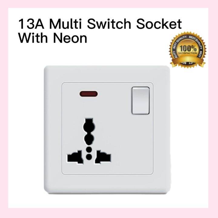 13A Multi Switch Socket With Neon Switch Socket Outlet | Lazada