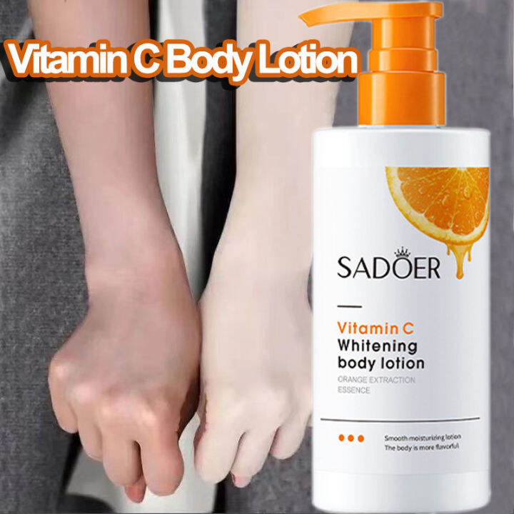 SADOER Vitamin C Whitening Body Lotion Moisturizing Evenly Clean Delicate Brightening ...