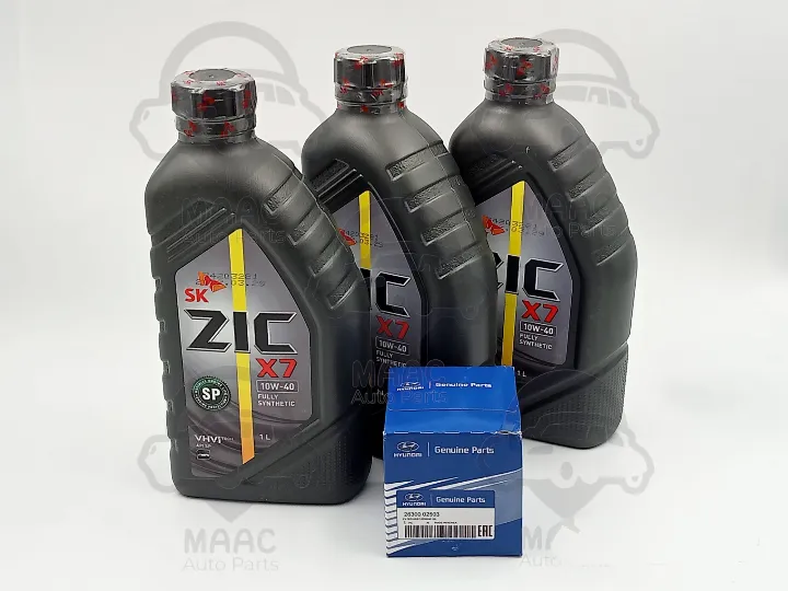 SK ZIC 10w40 3L change oil package w/ 26300-02503 Oil filter (for ...