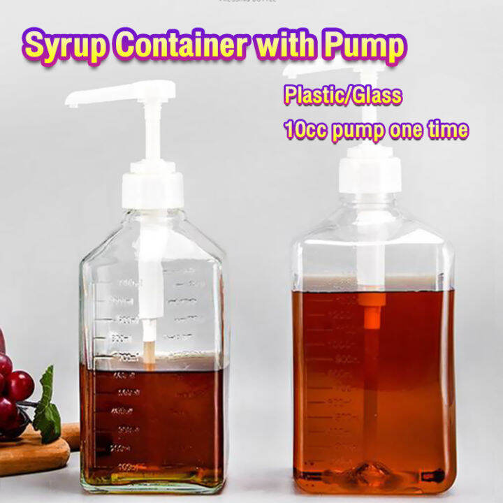 Homehub Plastic Glass Syrup Container with Pump (10cc) - For Sugar ...