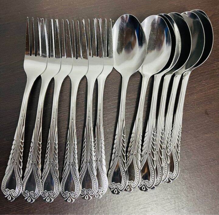 Spoon & Fork set (12pcs) Makapal Stainless | Lazada PH