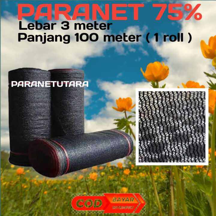 Paranet 75% Lebar 3 meter panjang 100 meter ( 1 roll ) | Lazada Indonesia