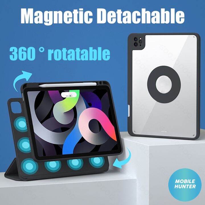 iPad 7th Gen 10.2" XUNDD 360 Rotating Magnetic Detachable Case w/ Pen ...