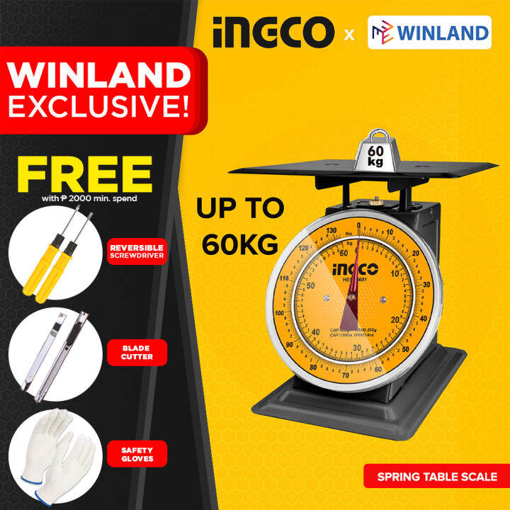 INGCO by Winland Spring Table Weighing Scale 60kg HESA5601 ING-HT ...