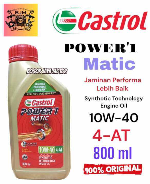 OLI MESIN CASTROL POWER1 MATIC 4T 10W-40 800 ML OLI CASTROL ORI OLI ...