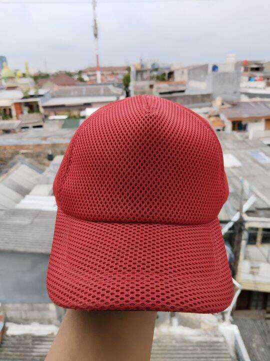 TOPI JARING POLOS WARNA MERAH | Lazada Indonesia