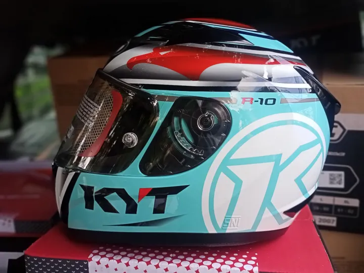 KYT R10 AQUAMARINE/HELM KYT FULL FACE/HELM KYT ORIGINAL | Lazada Indonesia