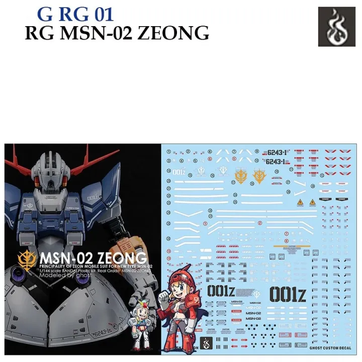 ดีคอลน้ำ [Ghost] GRG 01 MSN-02 ZEONG RG 1/144 (HIQ Water Decal ...