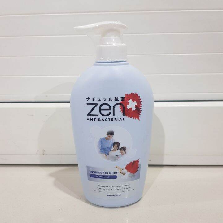 Zen Antibacterial Sabun Mandi Cair Japanese Red Shiso Sea Salt 480ml ...