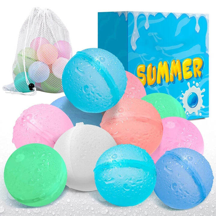 6 Colors Silicone Water Balloons Reusable Water Splash Ball Children's ...