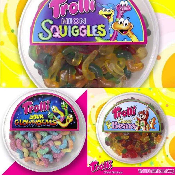 Trolli Sour Glowworms/Neon Squiggles 500g | Lazada PH
