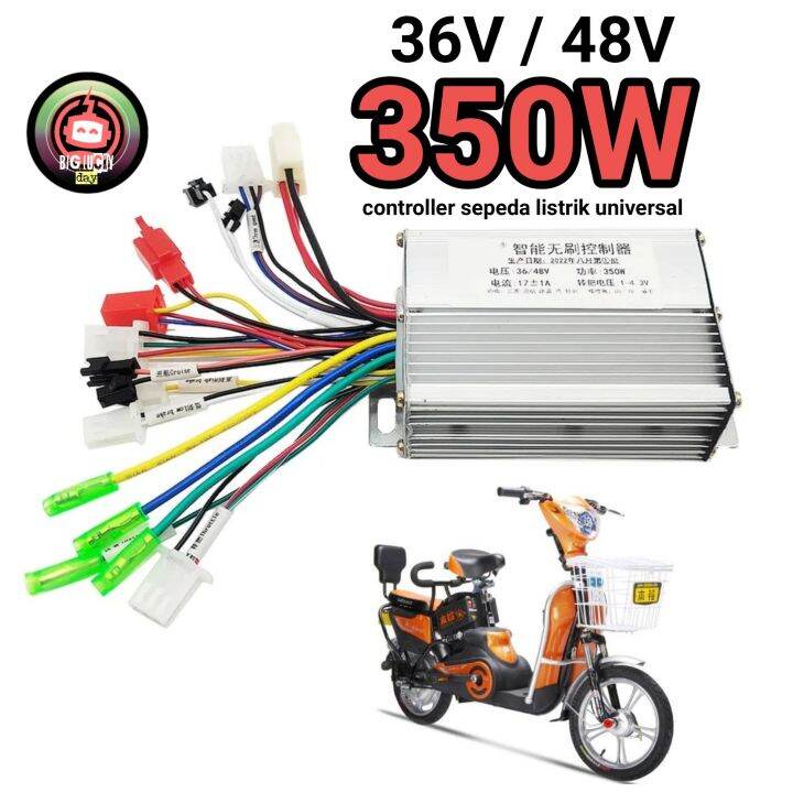 Controller sepeda listrik 36v 48v 350w bldc brushless kontroler 36v/48v ...