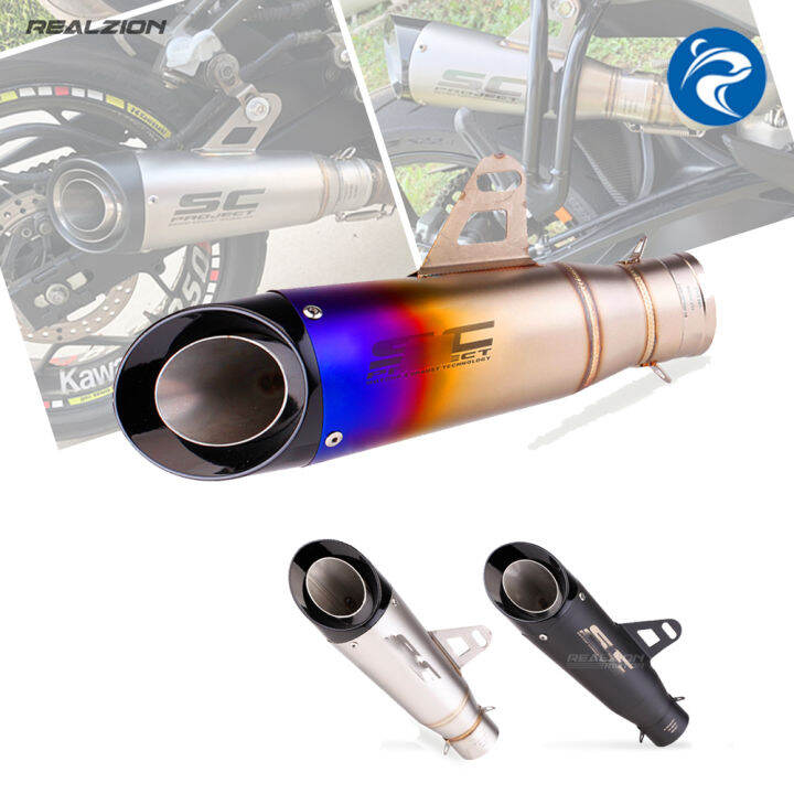 Burn-blue SC Decal 51mm Stainless Modify Part Exhaust Pipe Canister ...